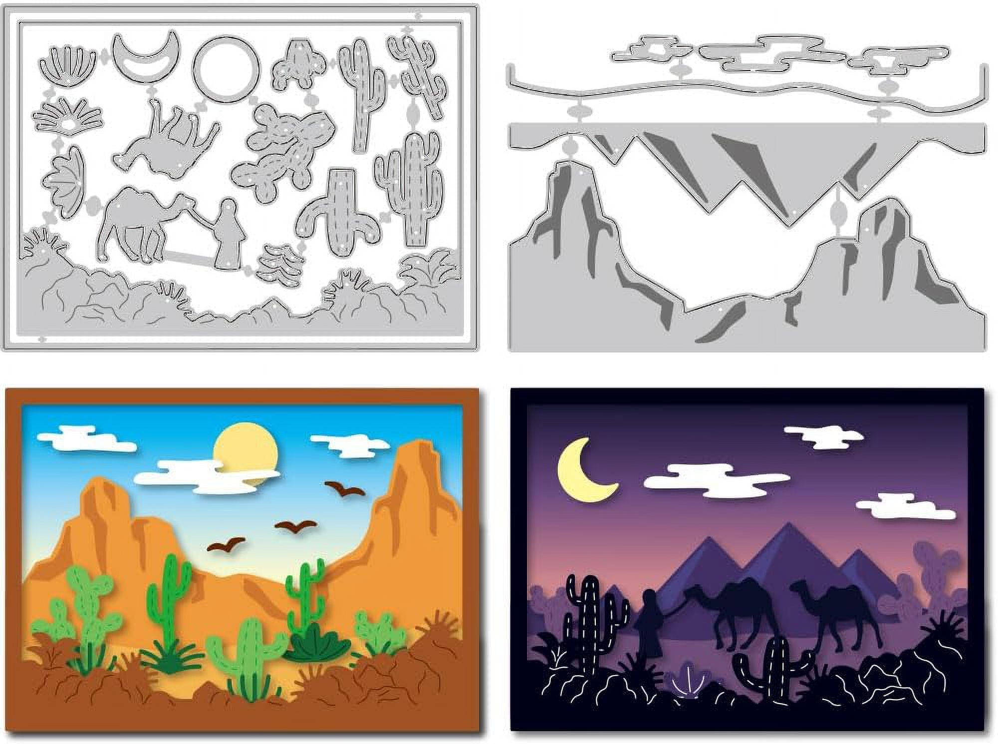 Layered Desert Landscape Board Cutting Dies Card Stitch Die Cut Carbon ...