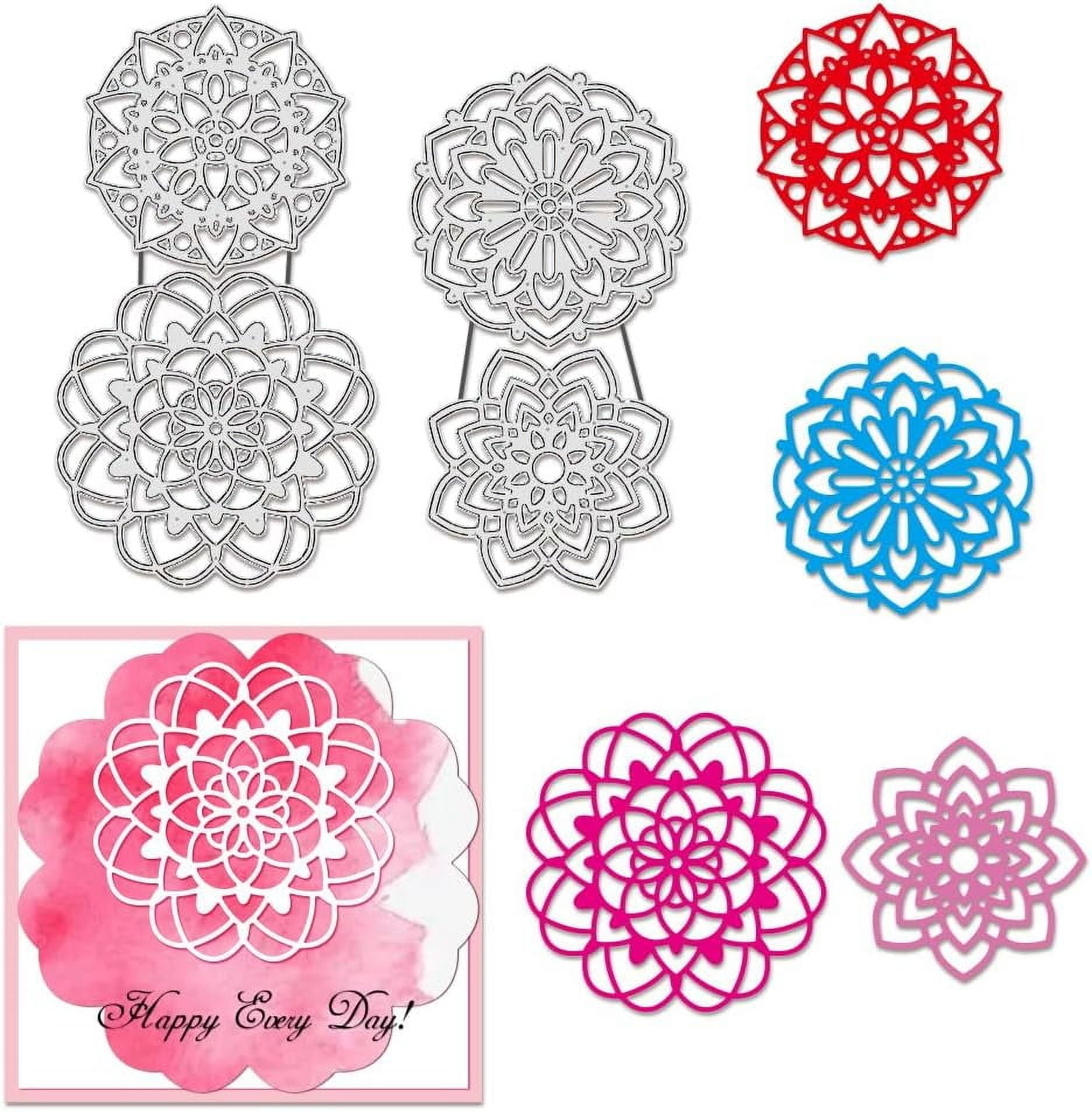 Layered Floral Cutting Dies 3D Flower Mandala Metal Die Cuts Flower ...