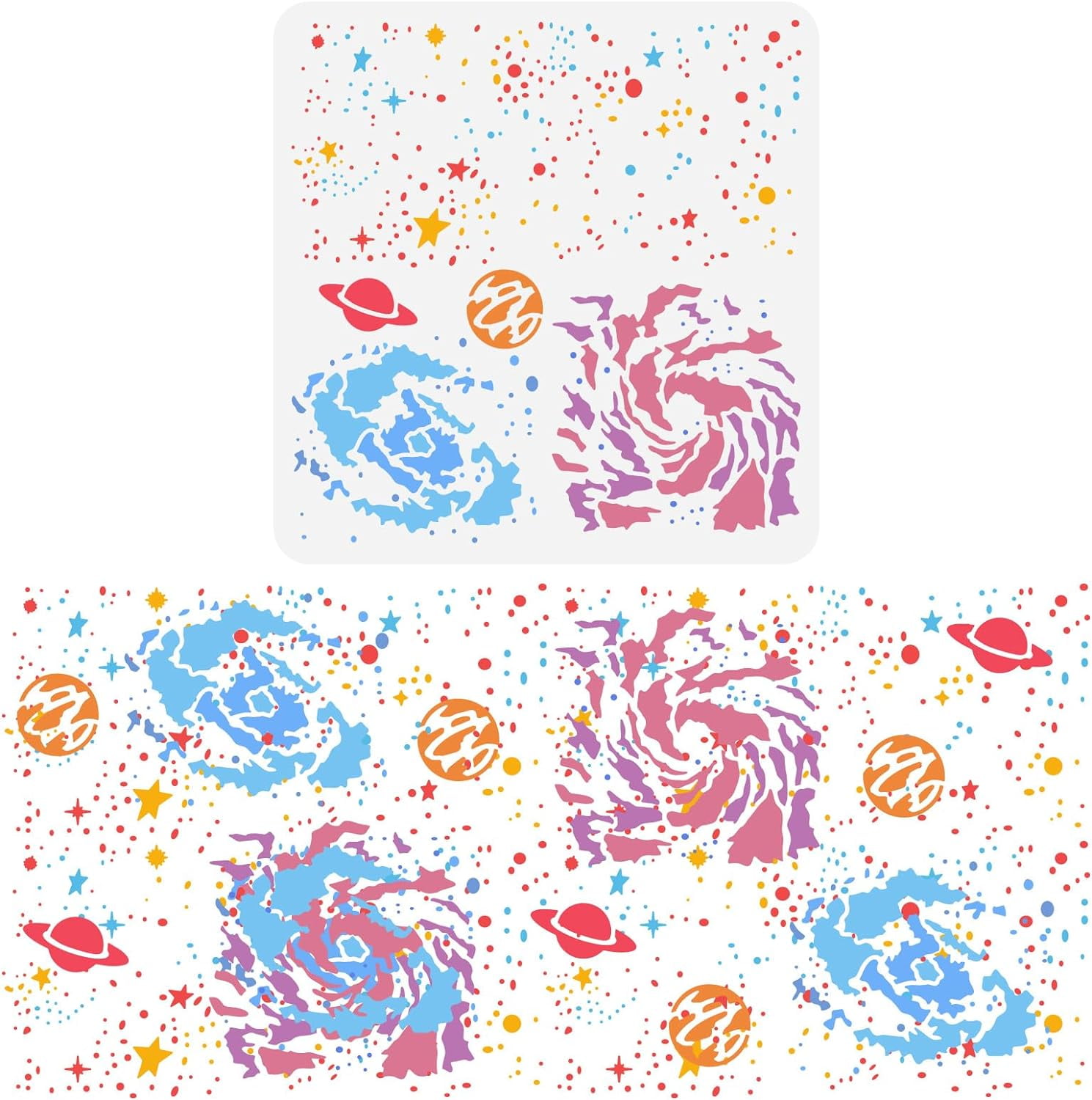 Layered Galaxy Painting Stencil 11.8x11.8inch Reusable Ancient Galaxy ...