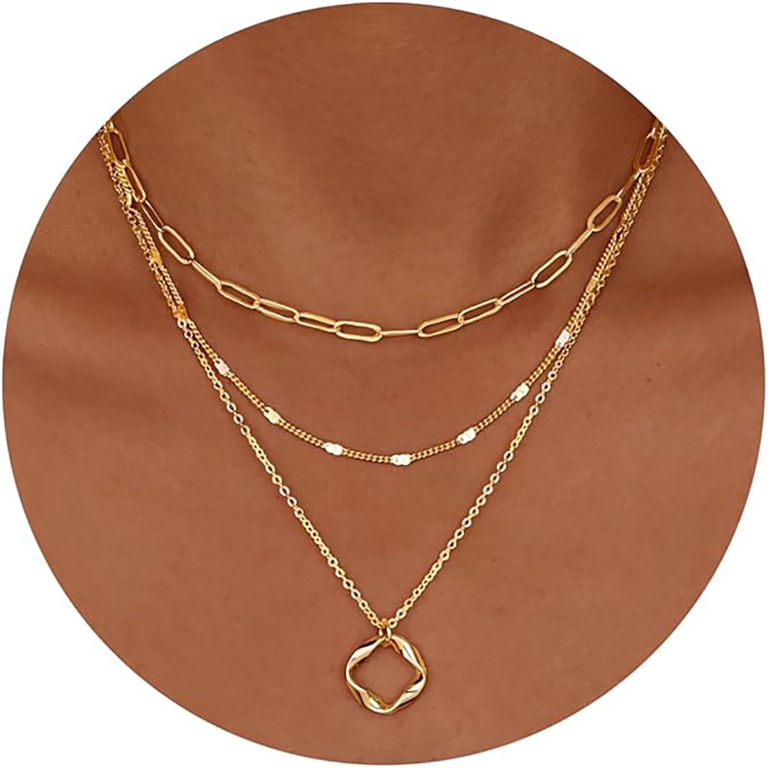 Layered Gold Necklaces for Women,Stackable Dainty 14K Gold Silver ...