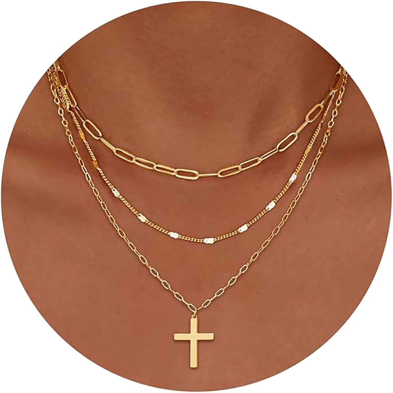 Layered Gold Necklaces for Women,Stackable Dainty 14K Gold Silver ...