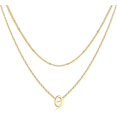 Layered Initial Necklaces For Women Girls 14k Gold Plated Dainty