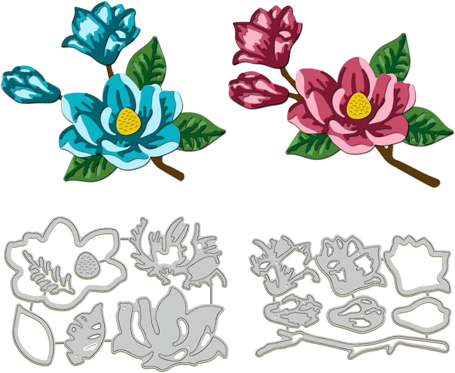 DIY Layered Magnolia Cutting Dies for Card Making Layeringd Flower ...