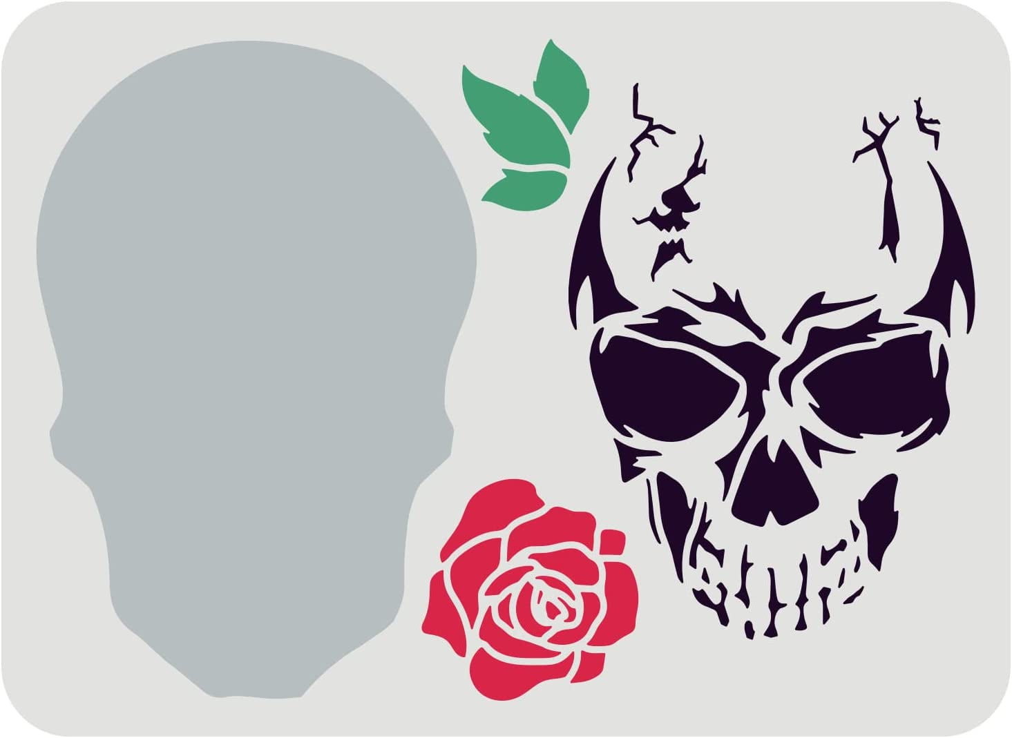 Layered Skull Stencil 11.7x8.3inch Reusable Skull Drawing Stencil ...