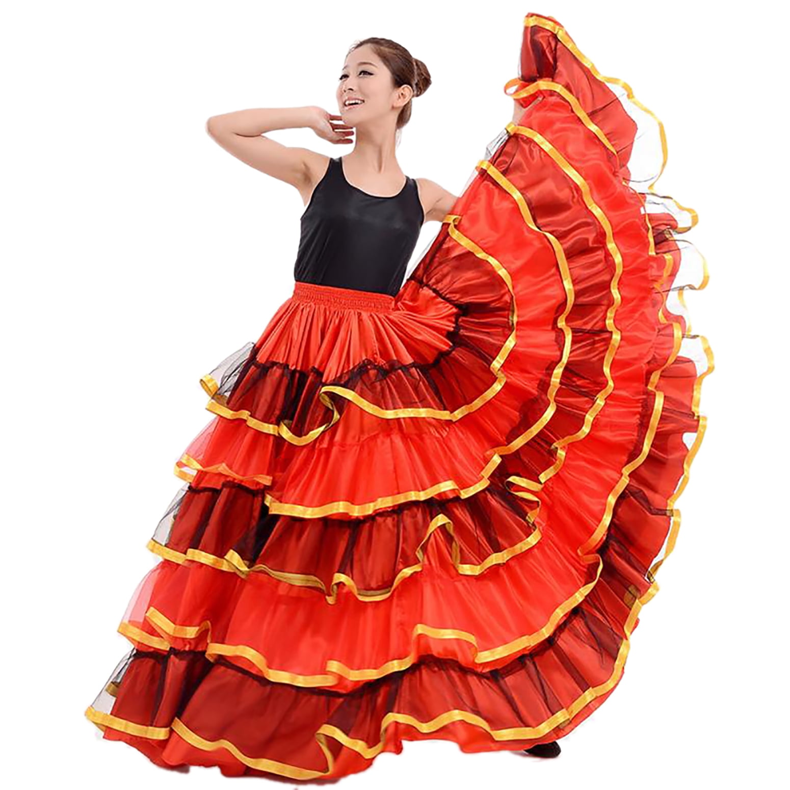 Layered Tiered Ruffle Paso Doble Mexican Ballroom Dancing Dance ...