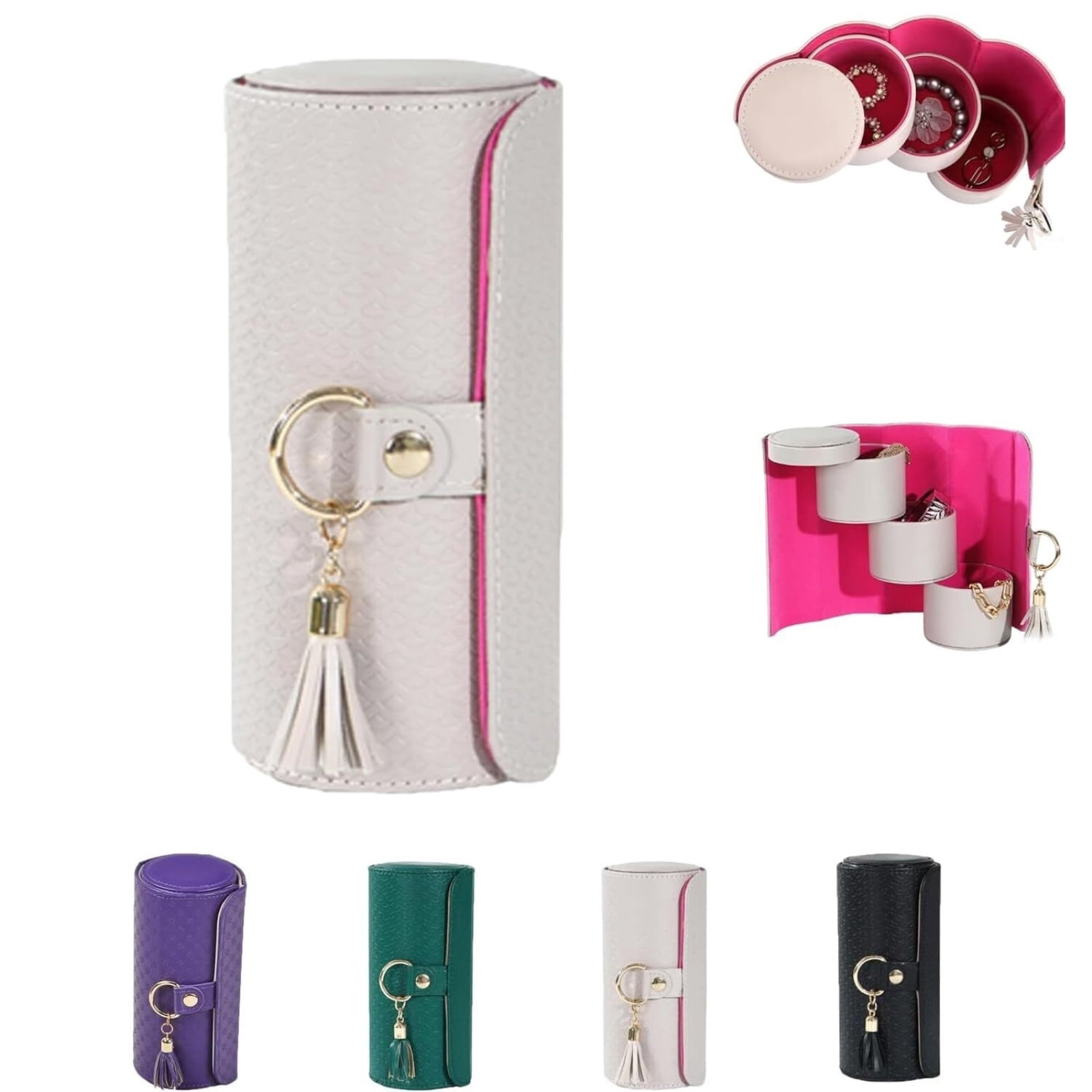 Layered Travel Jewelry Boxes for Women, Elegant 3-Layer Storage Case ...