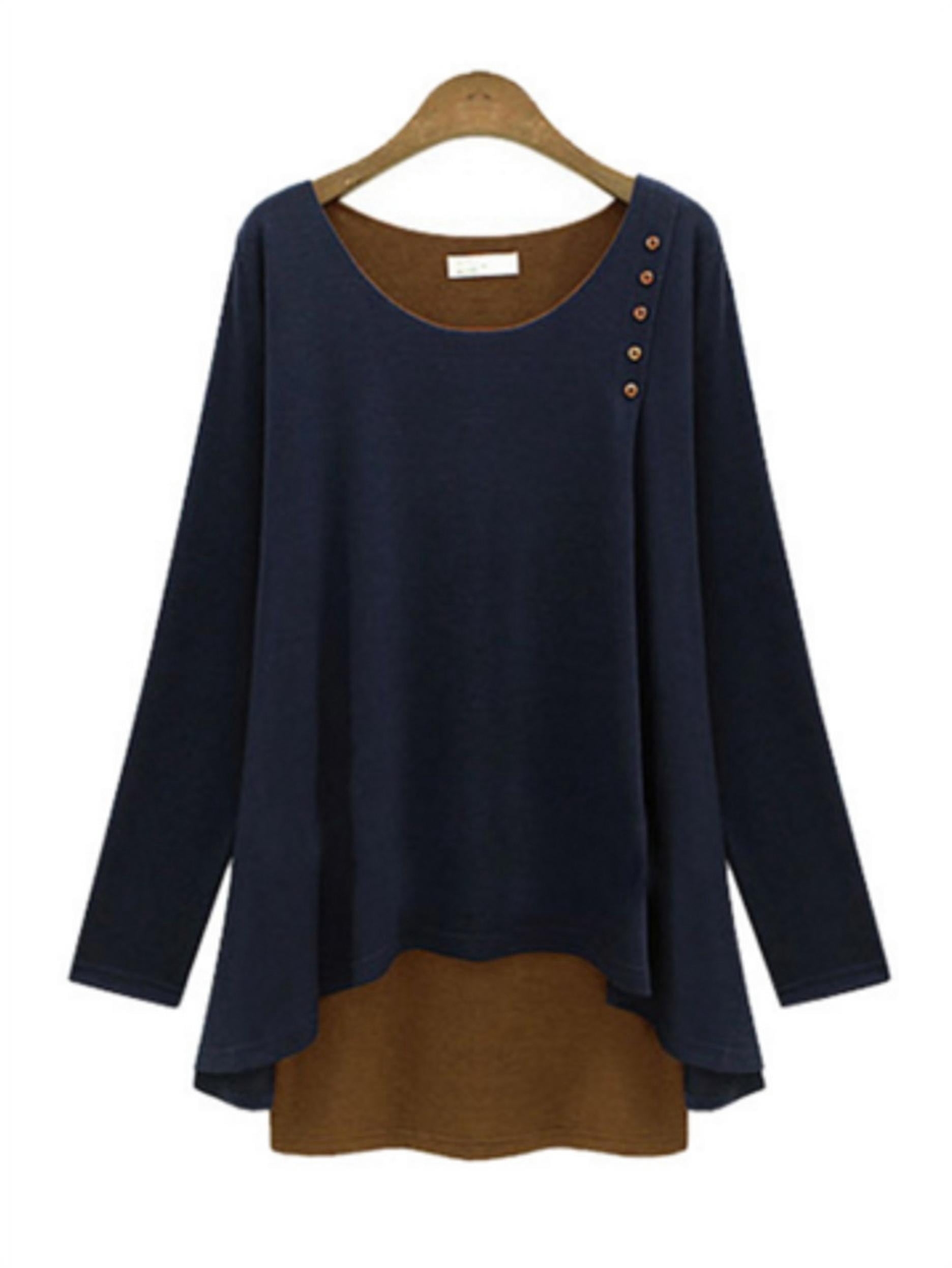 Layered Two Tone Tunic Top, Multiple Colors - Walmart.com
