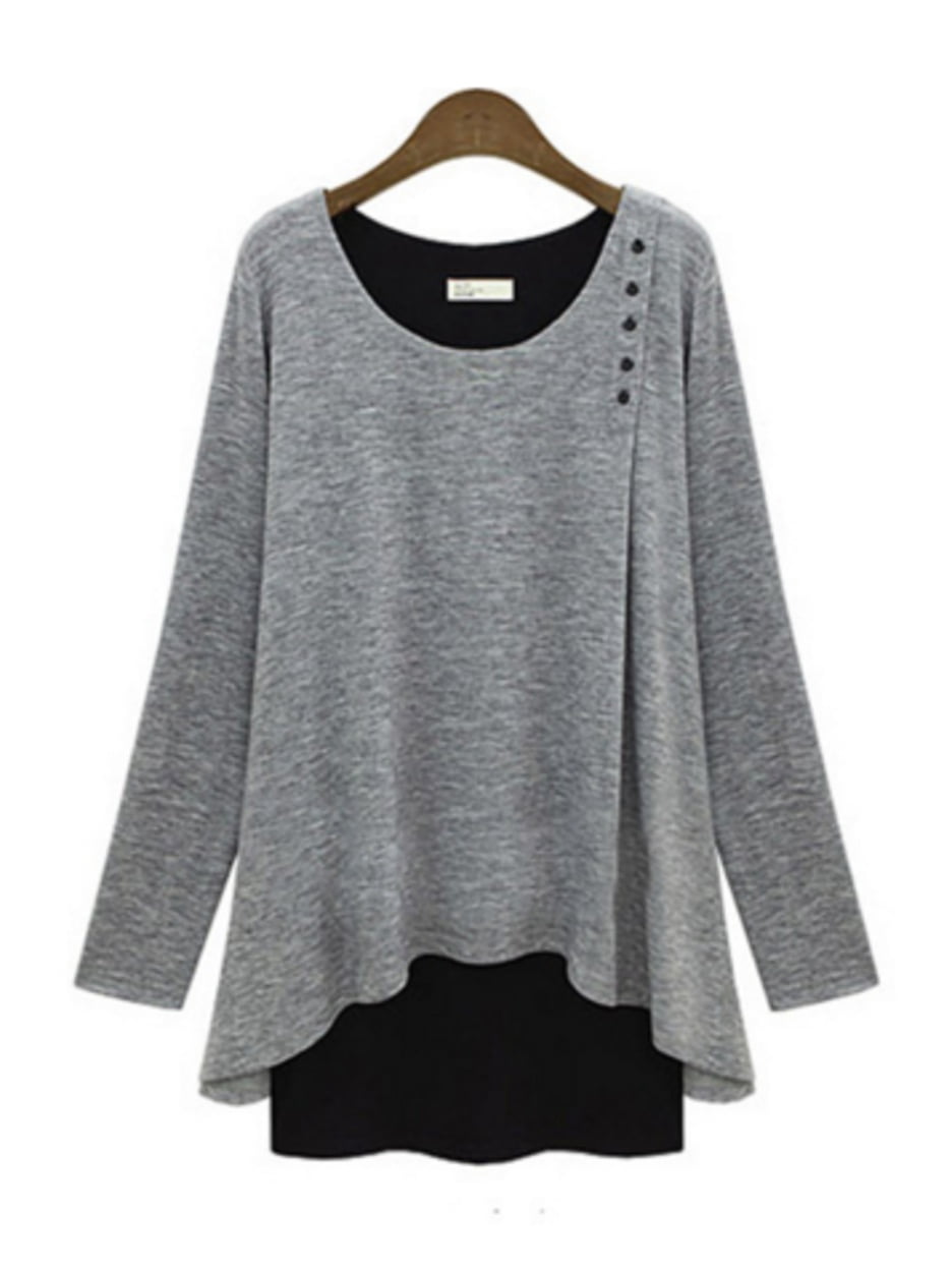 Layered Two Tone Tunic Top, Multiple Colors - Walmart.com