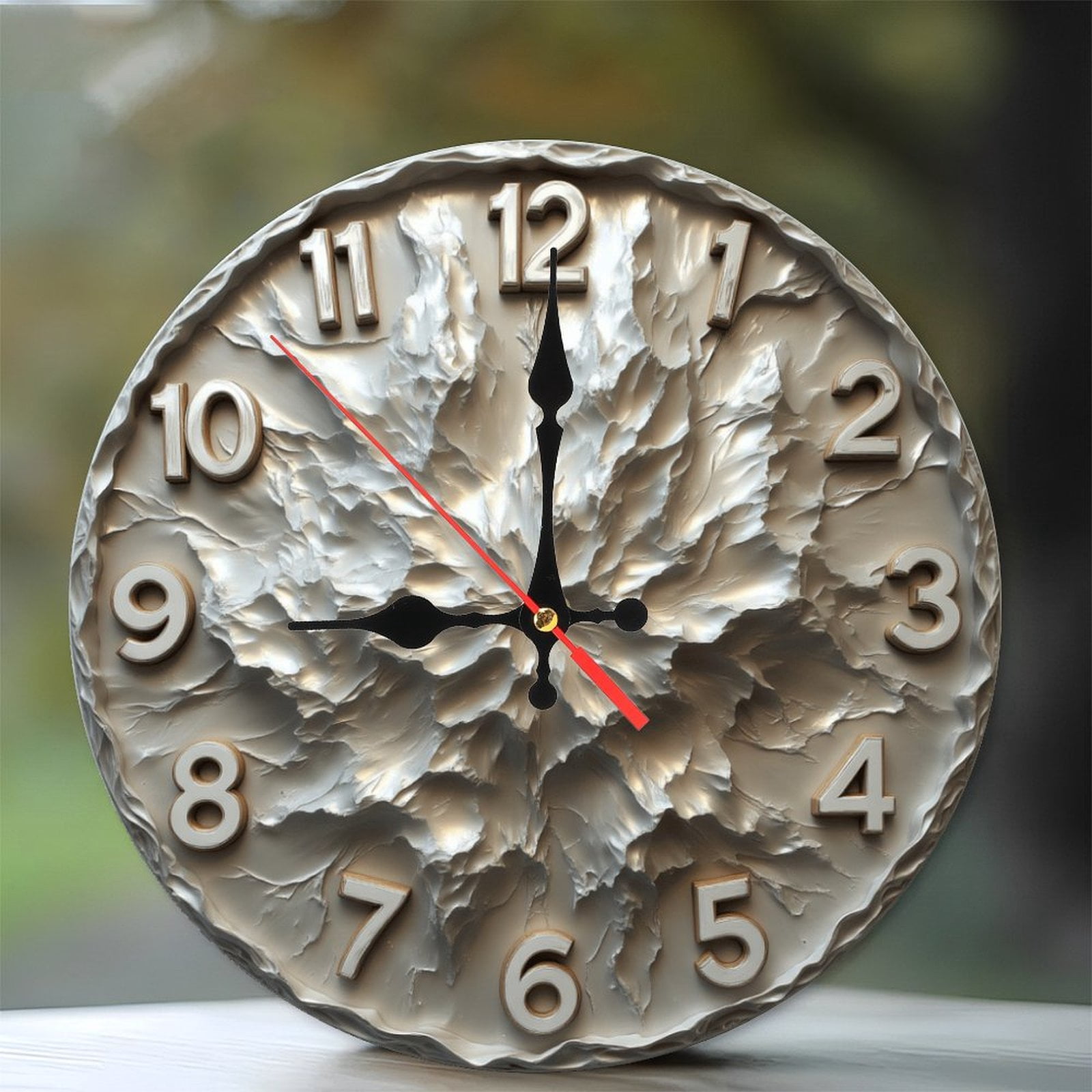 Layered Wall Art Clock Home Decor Unique Design 10-Inch Silent Wooden ...