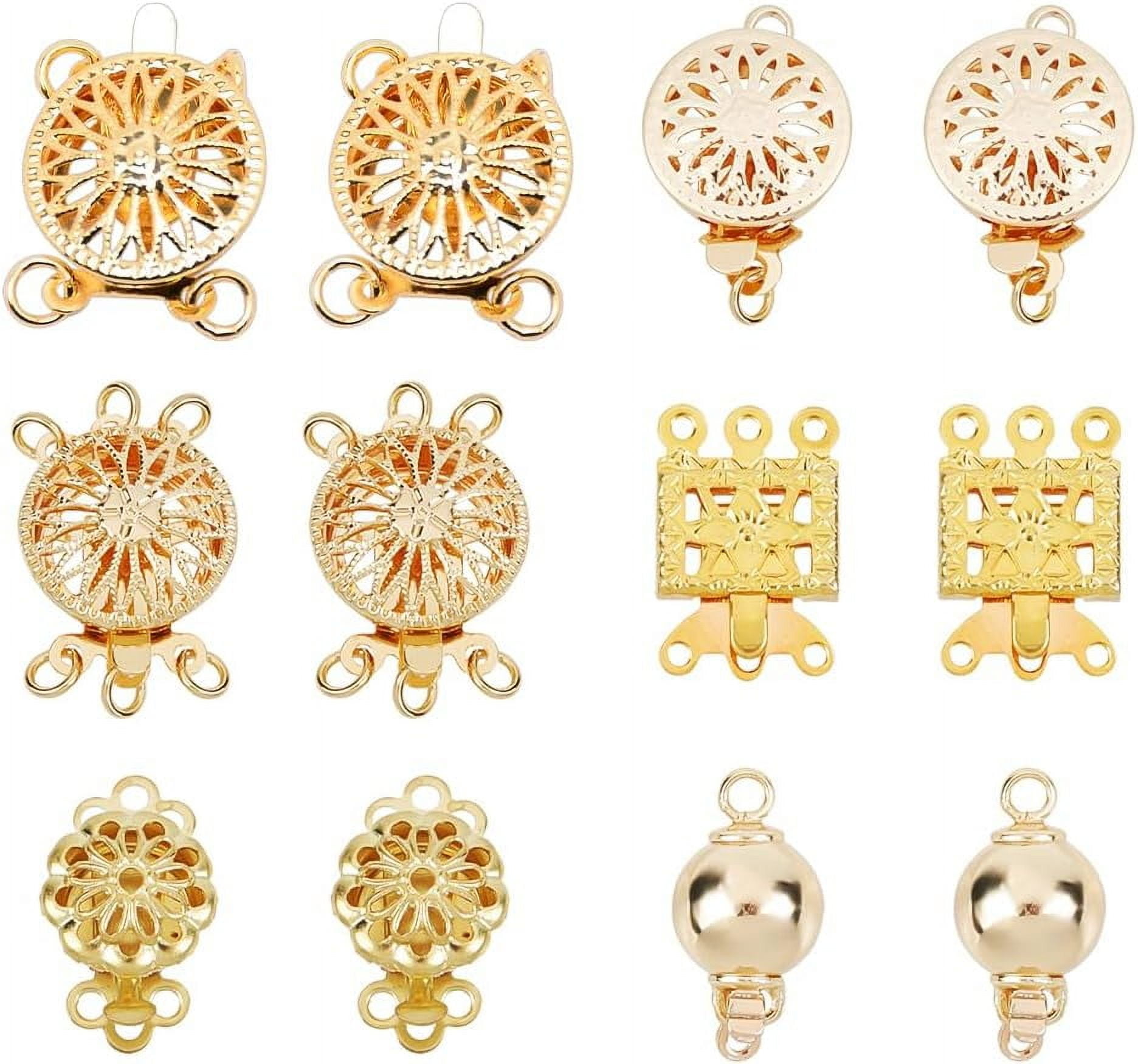 Layering Clasps 12 Sets 6 Styles Filigree Box Clasps Single/Multi ...