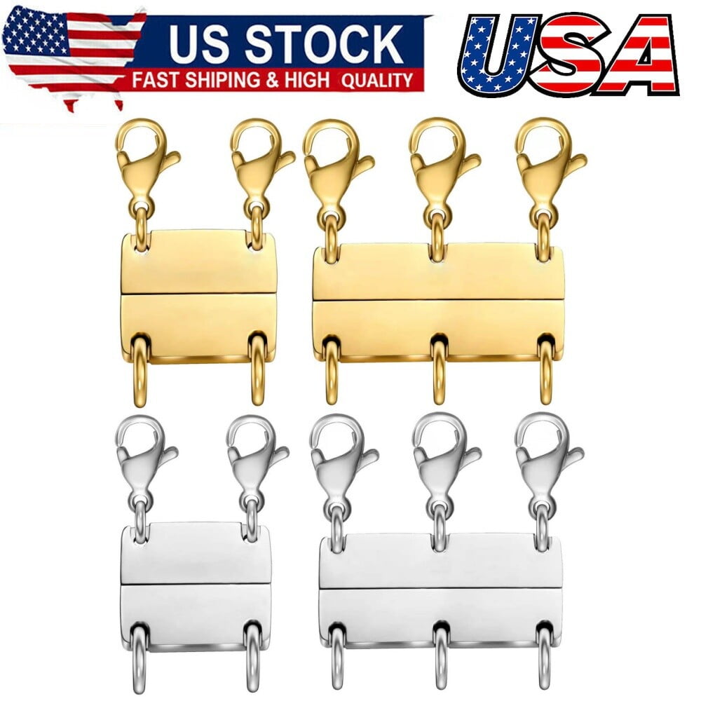 Layering Necklace Clasp 18 K Gold and Silver Separator for Stackable ...