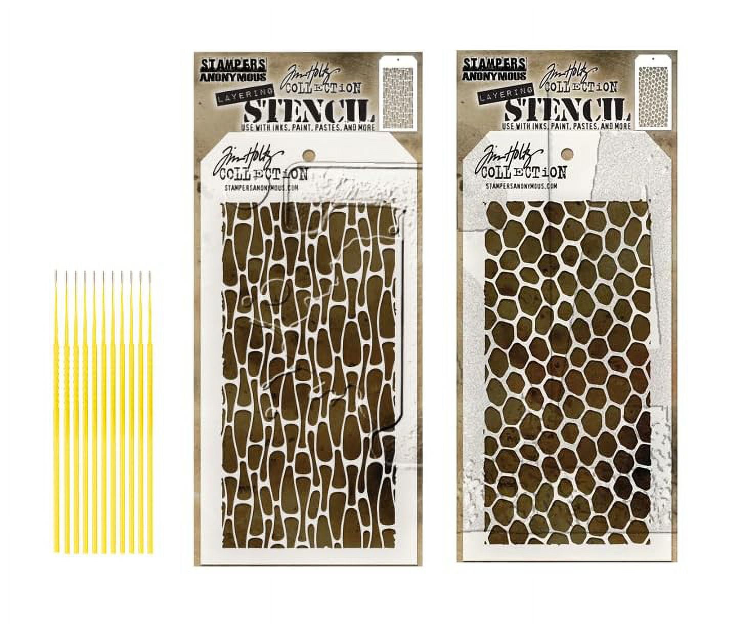 Layering Stencil Bundle - Tim Holtz Layering Stencils Hive (THS105) and Cells (THS107) with PTP ...