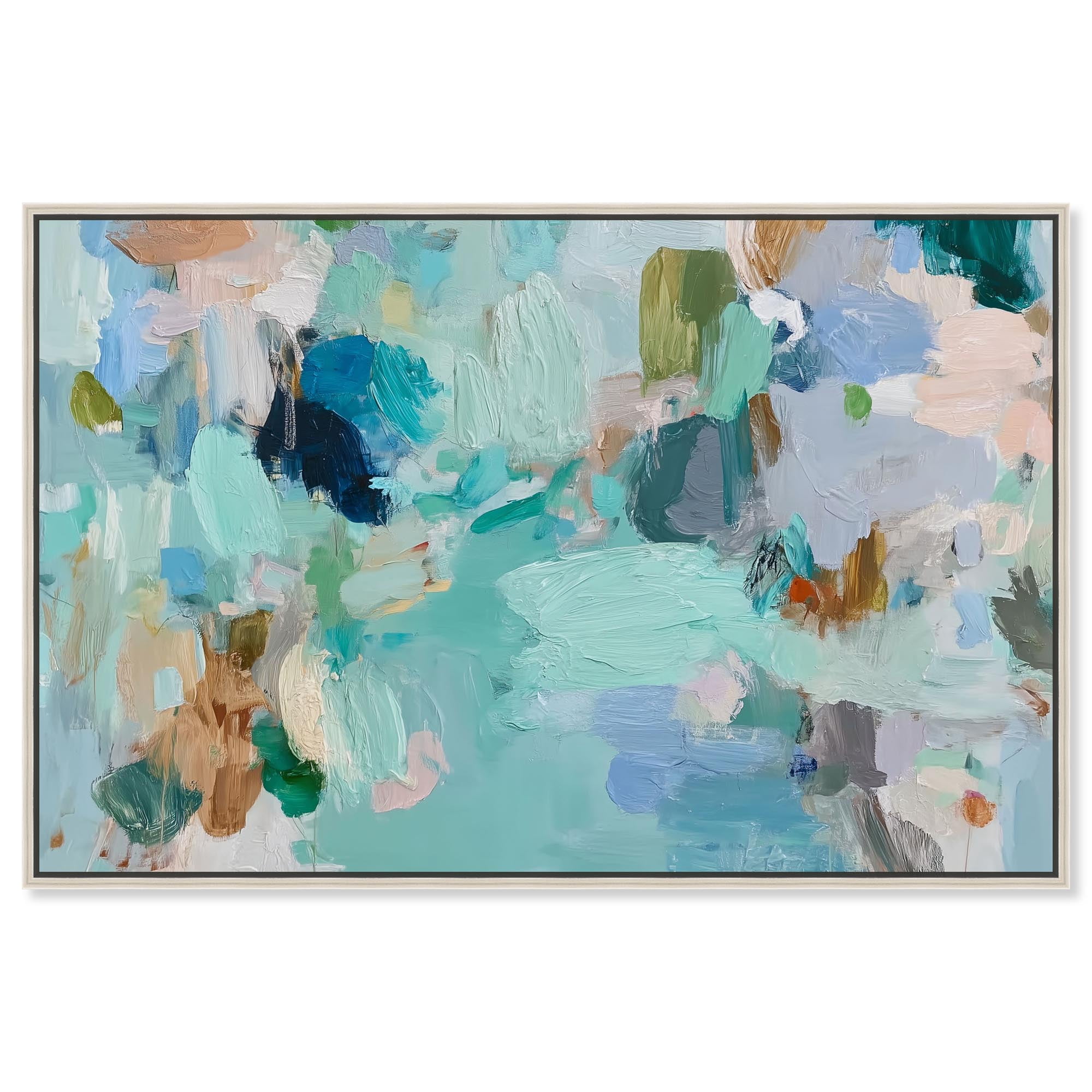 Layers of Feeling II Canvas Green Abstract Art by Art Remedy, Silver ...
