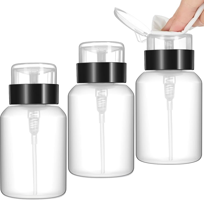 Layhit 3 Pack 6.8 oz Push Down Pump Dispenser with Stickers Alcohol ...