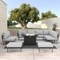 LayinSun 11 Pieces Aluminum Patio Furniture Set, Modern Modular ...
