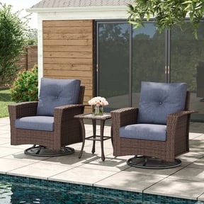 LayinSun Aluminum Furniture Set with Fire Pit Table, 5 Pieces Patio ...