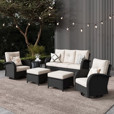 5-Piece Indoor/Outdoor Furniture Set - Durable Waterproof PP Patio ...