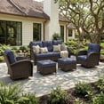 LayinSun 6 Pieces Patio Outdoor Conversation Set, Wicker Furniture Set ...