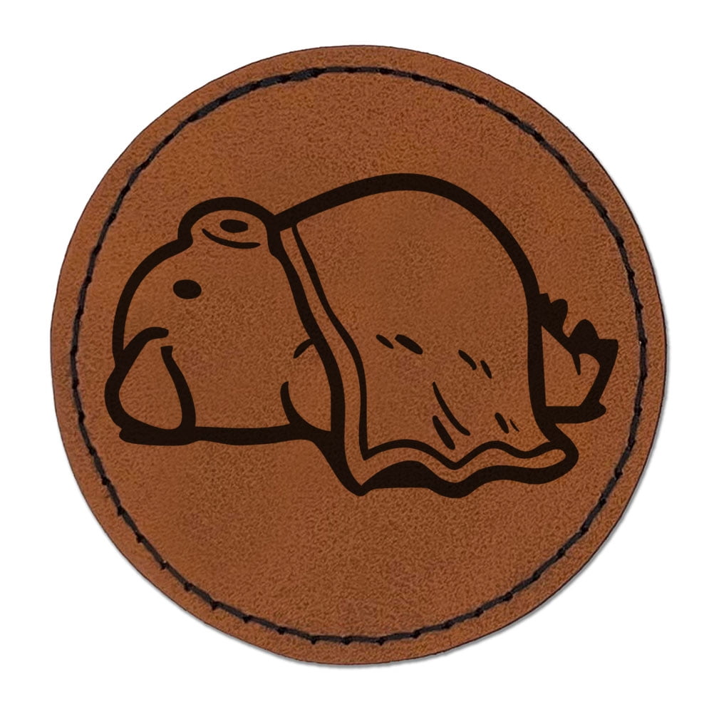 Laying Pig in a Blanket Port Funny Pork Round Iron-On Engraved Faux ...