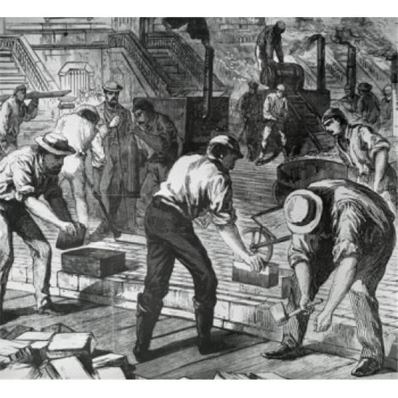 Laying the Nicolson Wood Pavement in 14th Street New York City 1869 ...