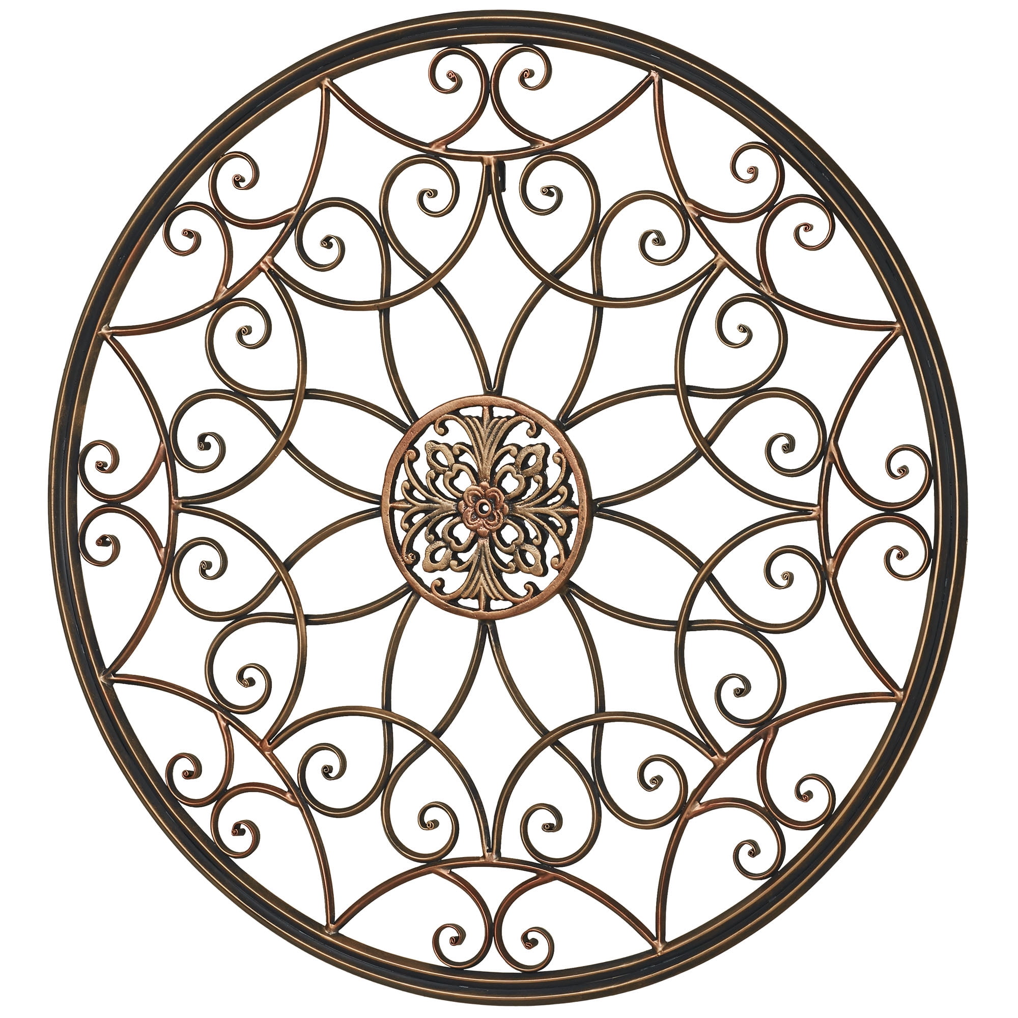 Layken Openwork Round Center Medallion Wall Art Decor Bronze Copper ...