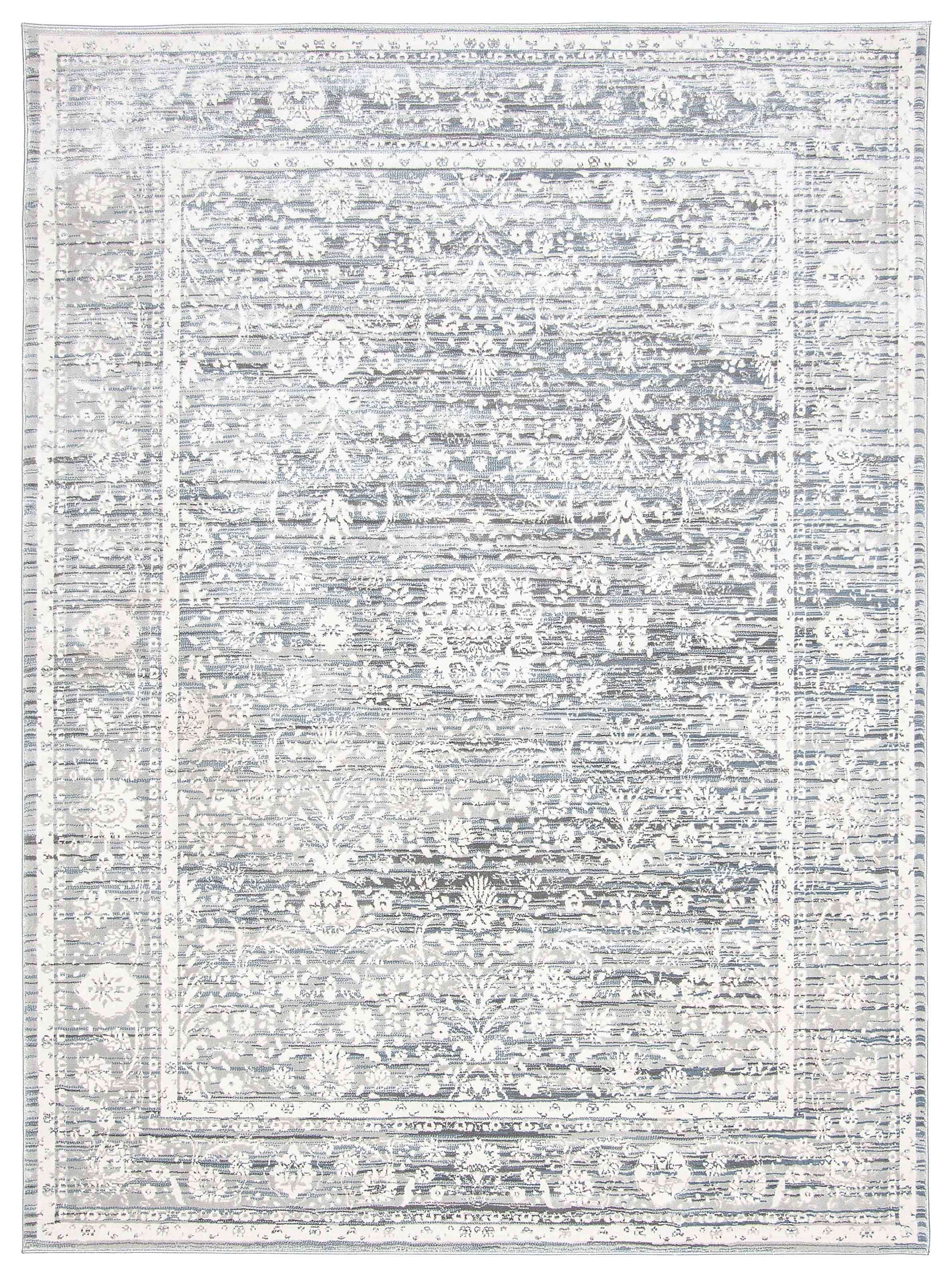 Layla Grey/Cream Polypropylene Rug 5'3" x 7'3" - Walmart.com