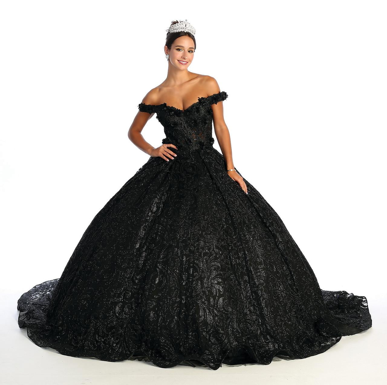 Layla K LK169 Juniors Womens Shimering Off Shoulder Quince Ball Gown ...