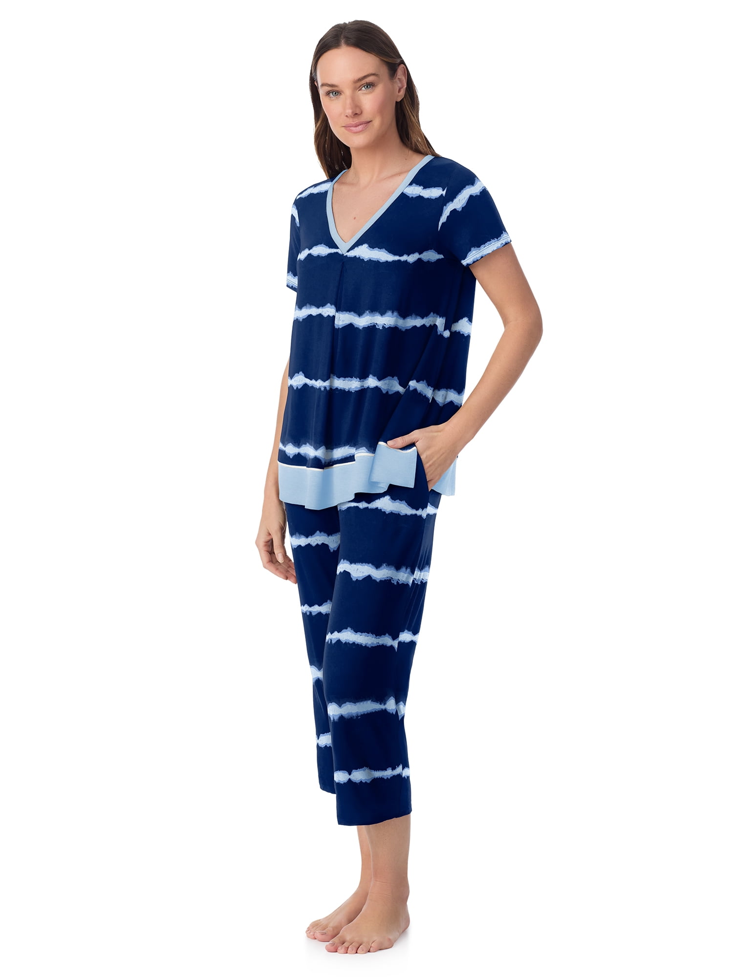 Layla Women's Sleepwear 2-Piece Knit Short Sleeve Top and Pant Pajama ...