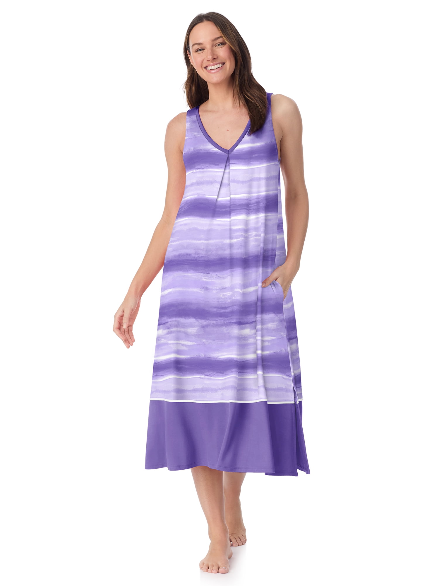 Layla Women’s Sleepwear 44" Midi Knit Nightgown, Sizes XS-5X - Walmart.com