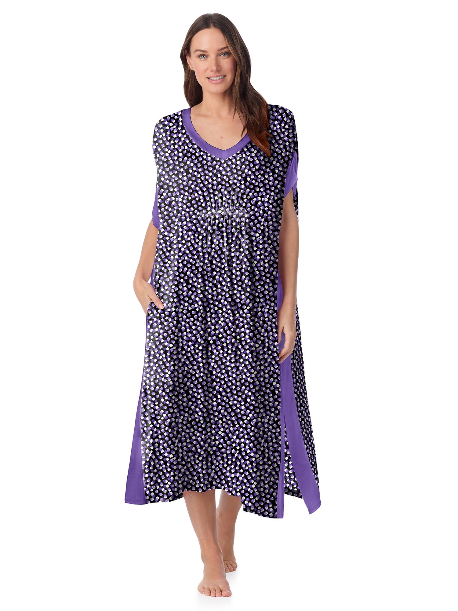 Layla Women’s Sleepwear 46” Knit Caftan, XS-5X - Walmart.com