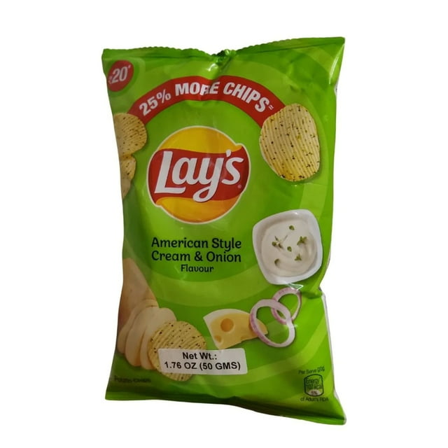 Lays American Style Cream and Onion Flavour 52g (Pack of 4) - Walmart.com
