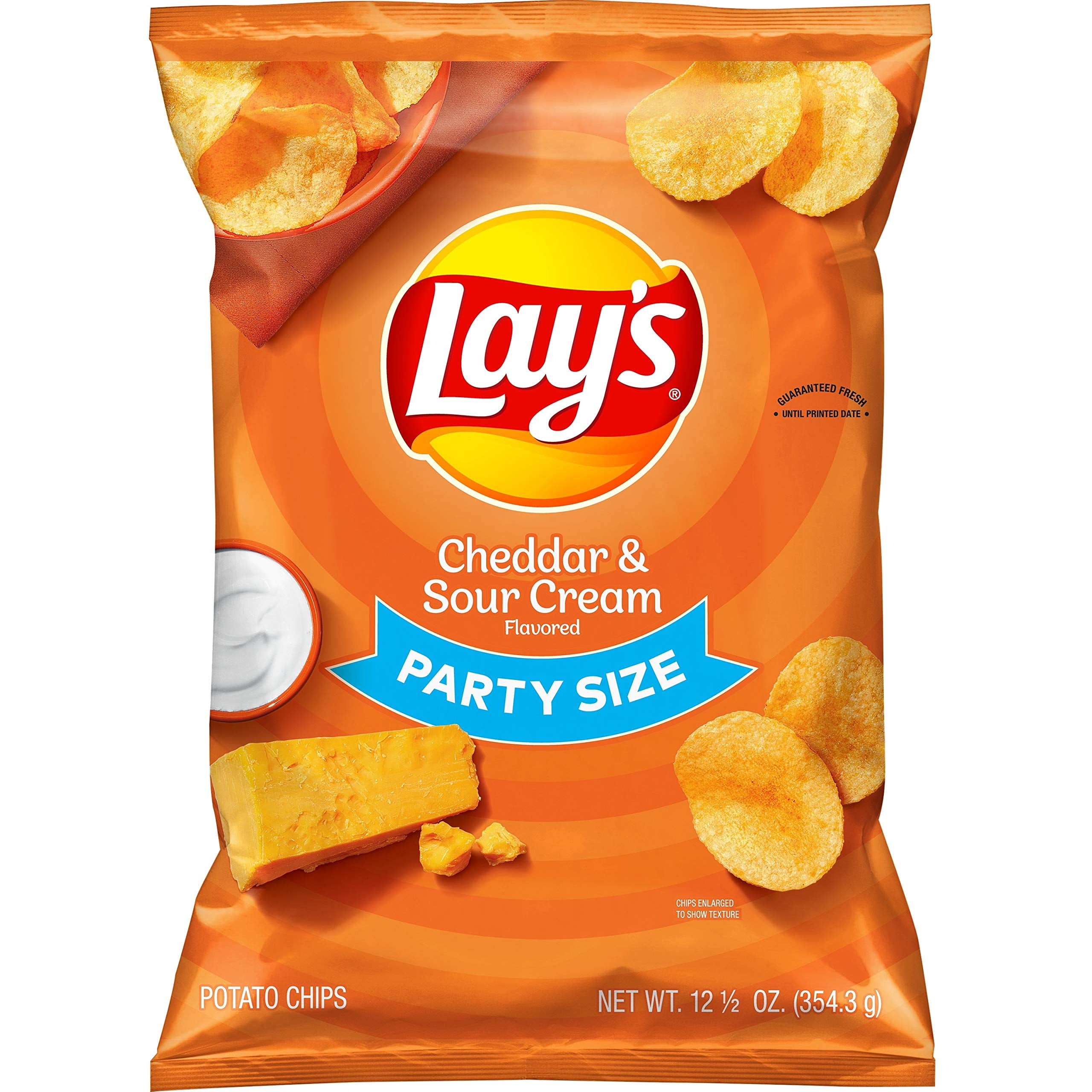 Lays Potato Chips, Cheddar And Sour Cream Snacks, Party Size, 12.5Oz ...