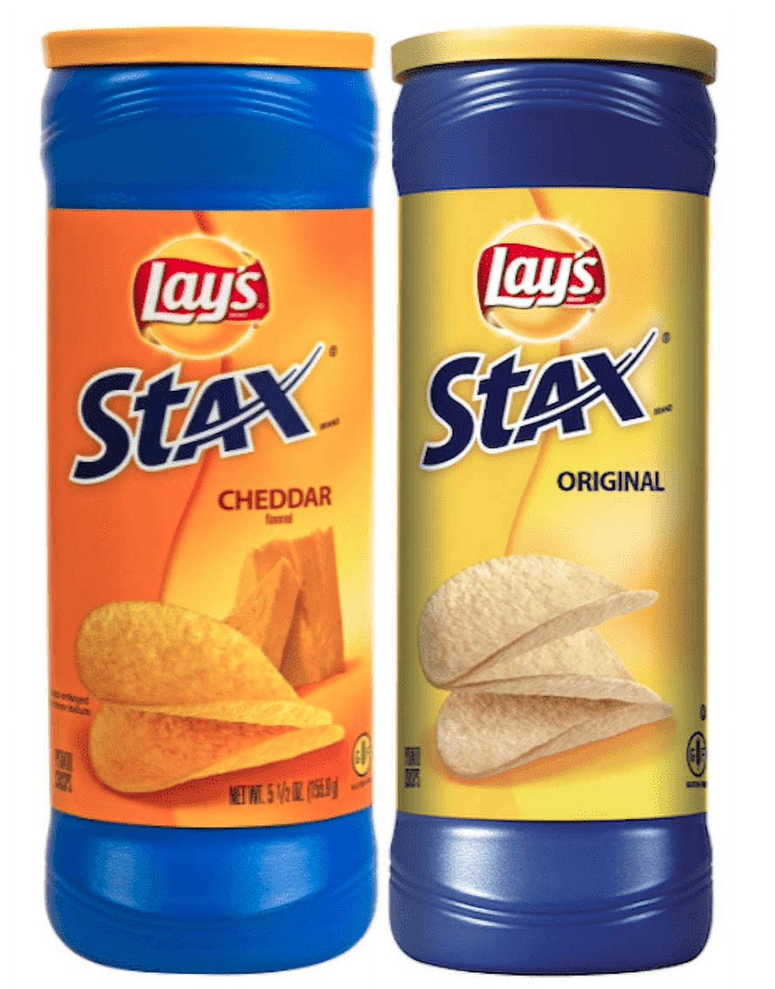 Lays Stax Combination Pack of 2: Lays Stax Cheddar 5.5OZ and Lays Stax ...
