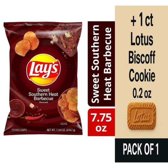 Lays Sweet Southern Heat Barbecue Potato Chips 7.75 oz - Pack of 1 ...