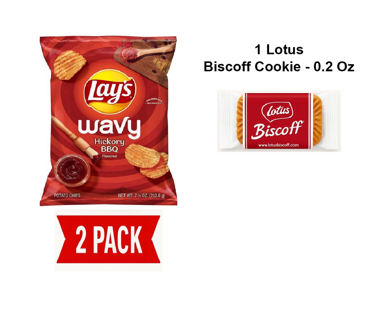 Lays Wavy Potato Chips Barbecue Flavor Hickory Bbq, 7.5 Oz - Pack Of 2 ...