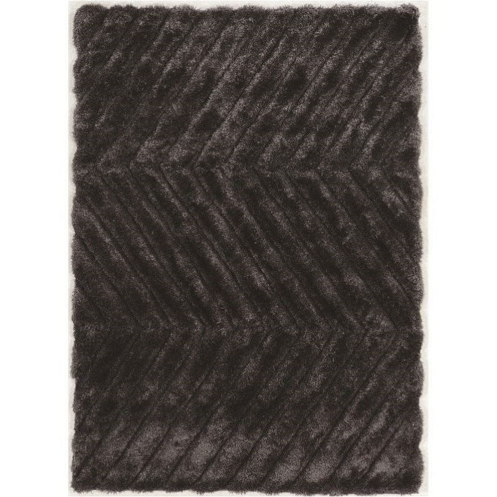 Laysan Home 5' x 7' Hand Tufted Zig Zag Shag Rug in Charcoal - Walmart.com