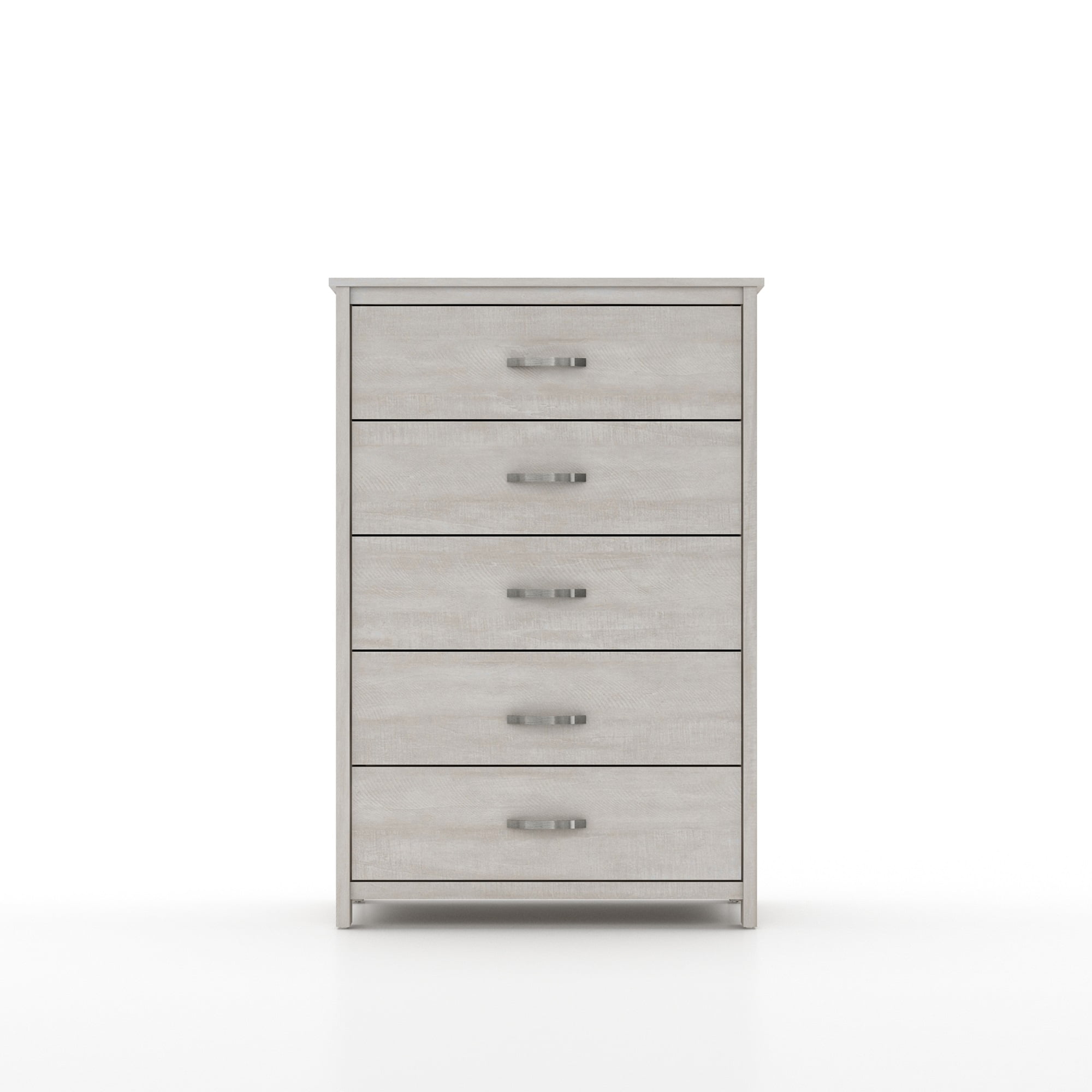 Modern Layton Dresser: Solid Wood, 5-Drawer Dusty Gray Oak Chest with ...