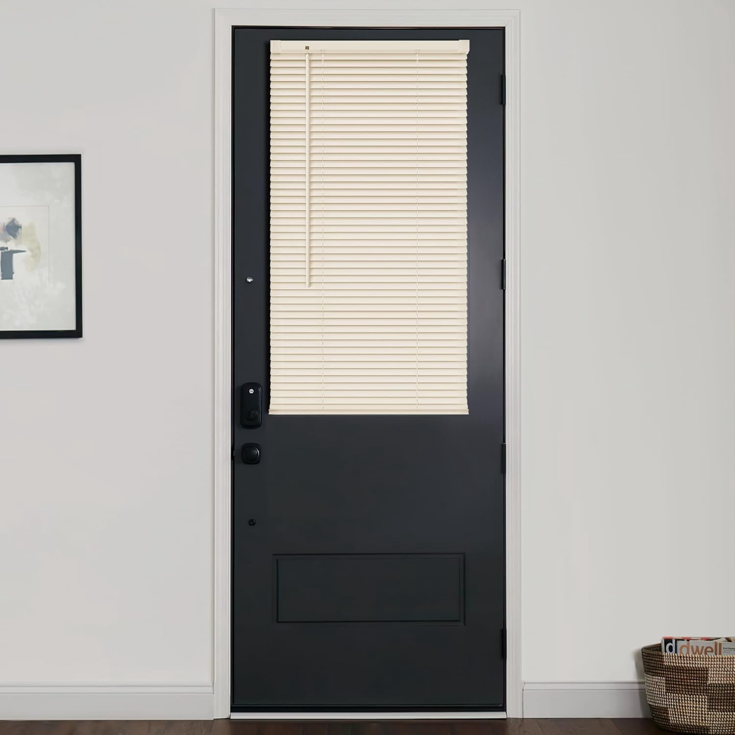 LazBlinds 1" Vinyl Mini Blinds for Doors, Cordless French Door Blinds ...