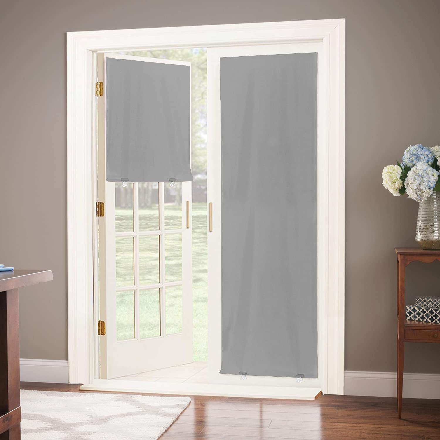 LazBlinds 100% Blackout Door Curtain, No Tools No Drill Cordless Blinds ...