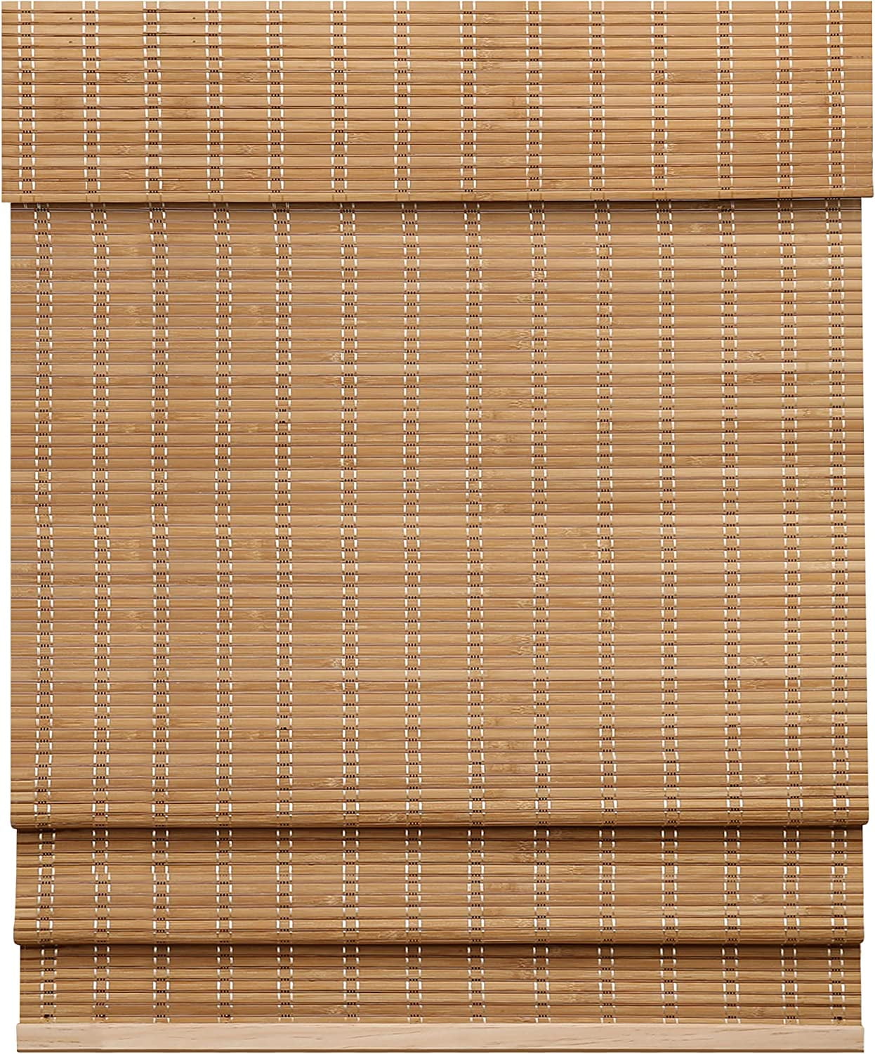 LazBlinds Woven Cord Cordless Bamboo Roman Shades, Light Filtering ...