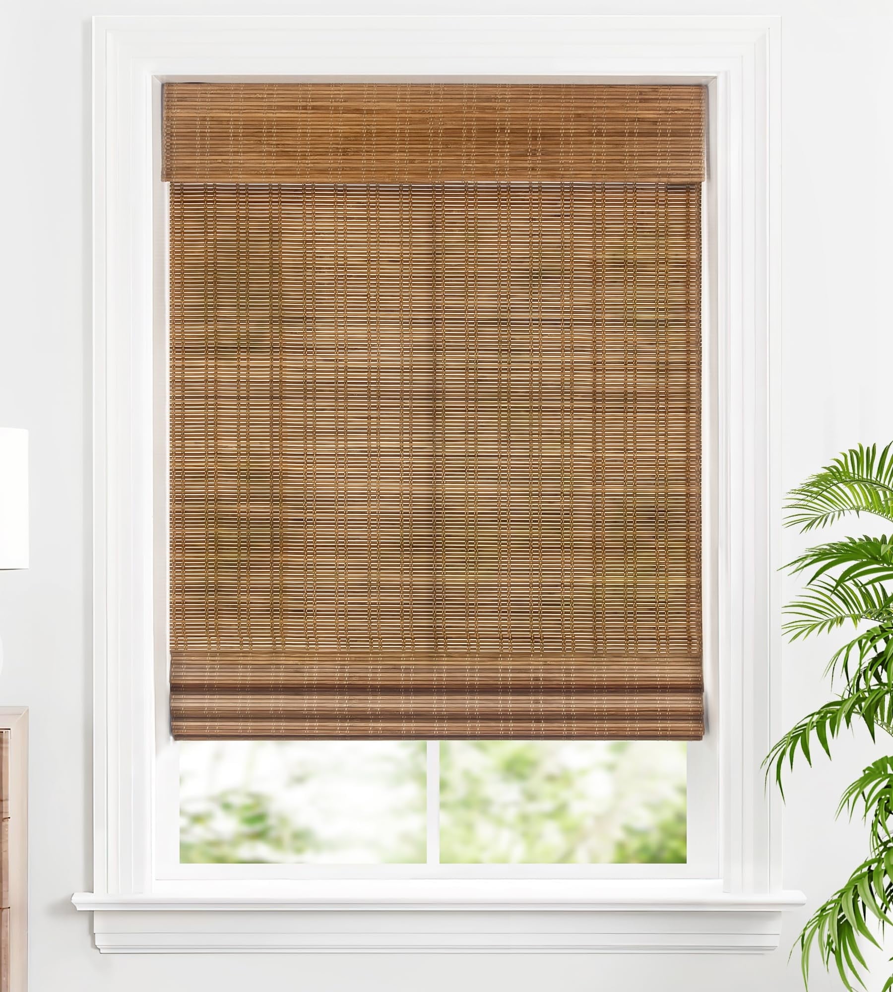 LazBlinds Cordless Bamboo Roman Shades, Light Filtering Window ...