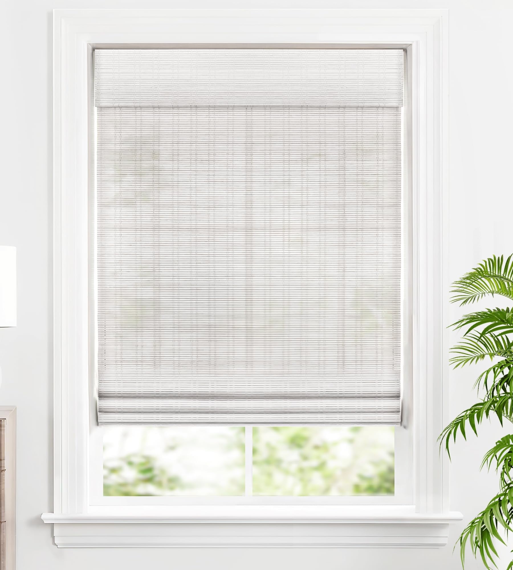 LazBlinds Cordless Bamboo Roman Shades, Light Filtering Window ...