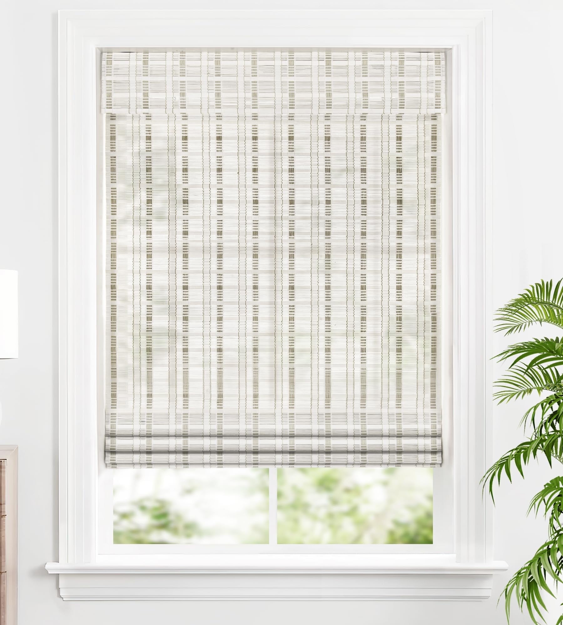 LazBlinds Cordless Bamboo Roman Shades, Light Filtering Window Treatment, Roll Up Bamboo Blinds ...