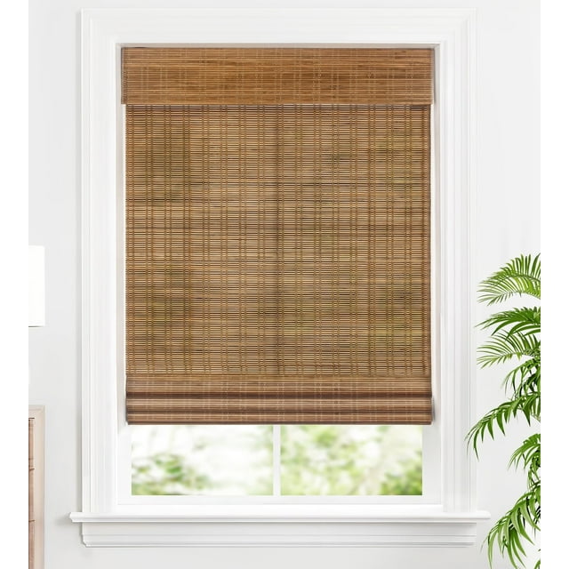 LazBlinds Cordless Bamboo Roman Shades, Light Filtering Window ...