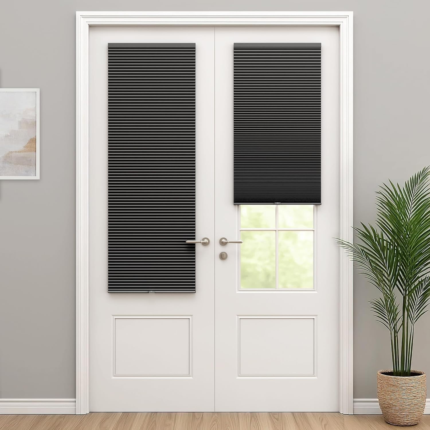 LazBlinds Cordless Cellular Shades for French Doors, No Drill French ...