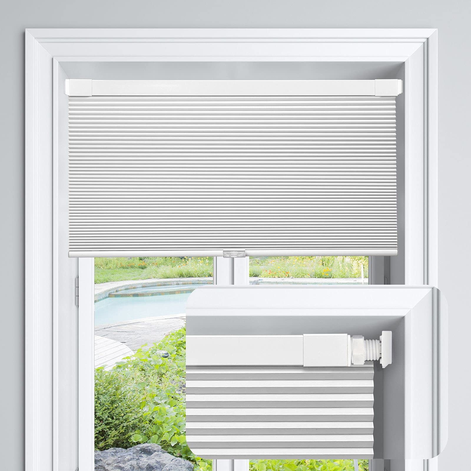 LazBlinds Cordless Cellular Shades, No Tools No Drill Blackout ...