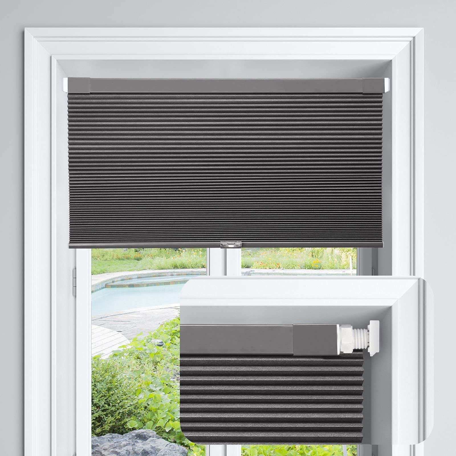 LazBlinds Cordless Cellular Shades, No Tools No Drill Blackout ...