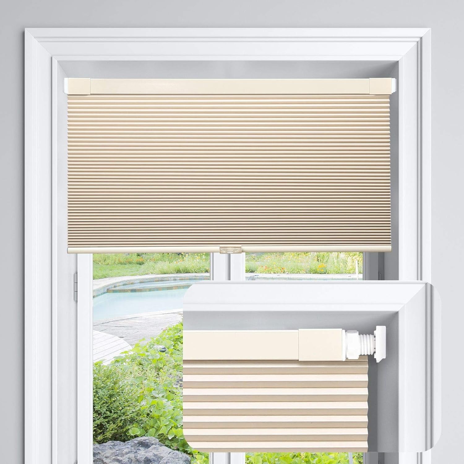 LazBlinds Cordless Cellular Shades, No Tools No Drill Blackout ...