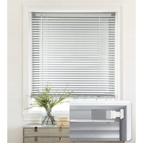 LazBlinds Cordless No-Drill 1" Aluminum Mini Blinds, Easy Install, Fits ...