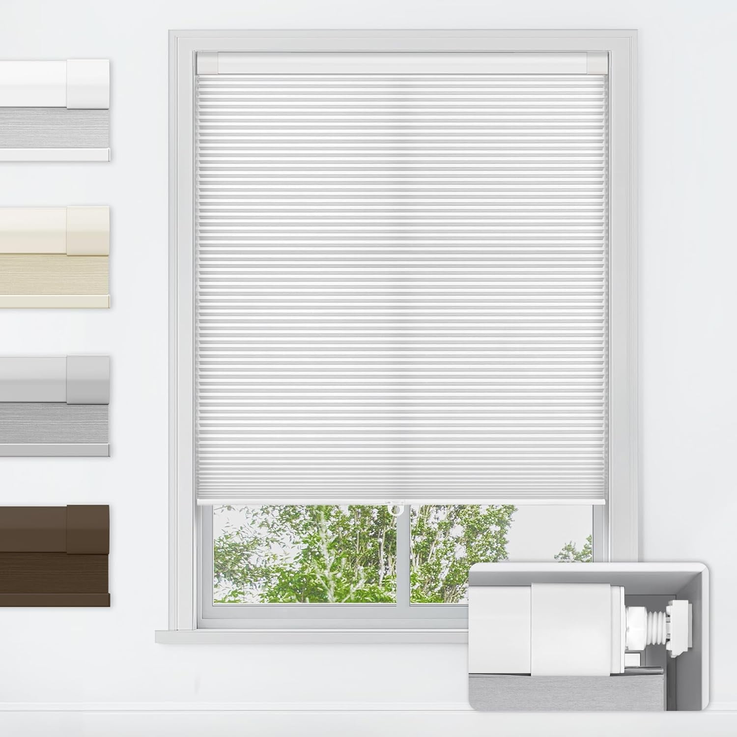 LazBlinds No Tools No Drill Cordless Cellular Shades, Light Filtering ...